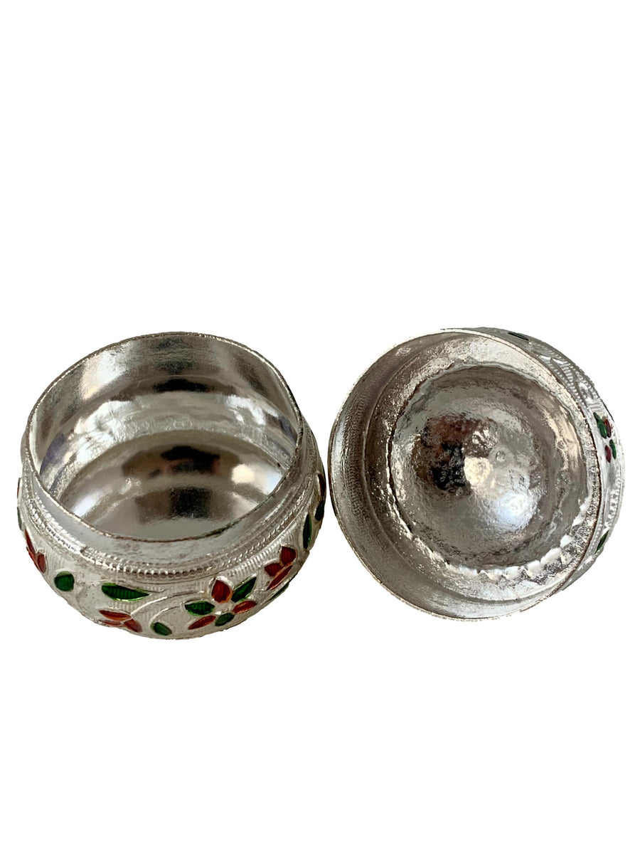 German Silver Sindoor Dabbi – India Sajawat & Puja Hut