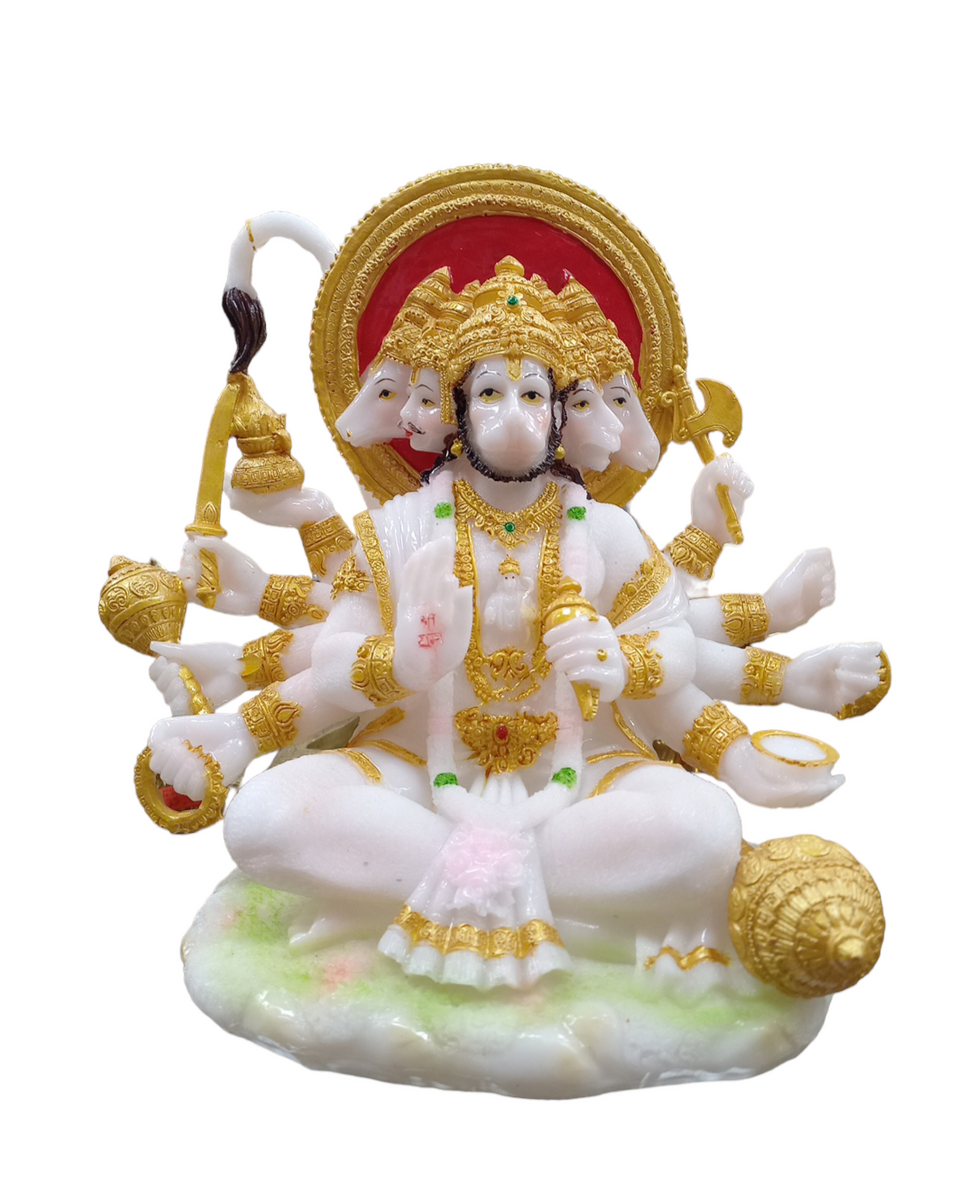 Punch Mukhi Marble Coloured Resin Statue – India Sajawat & Puja Hut